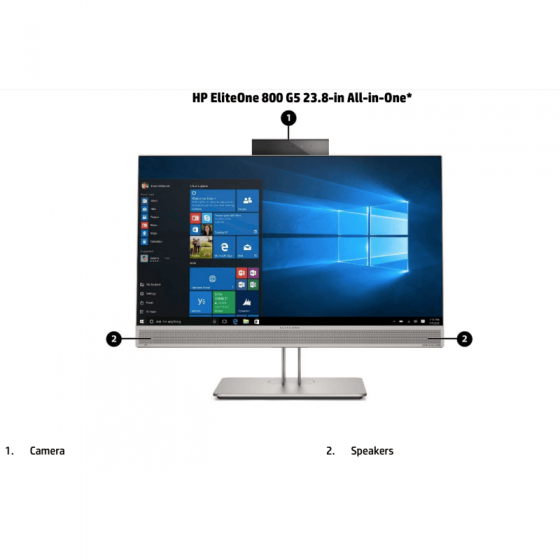 HP EliteOne 800 G5 23.8-inch All in One PC Intel i7-9700 9th gen 3GHz 16GB DDR4 512GB SSD Win 10 ...