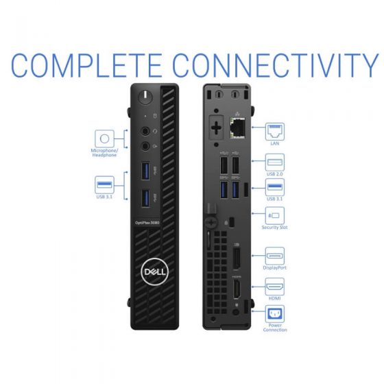 Dell OptiPlex 3080 Micro PC Intel Core Hex Core i5-10500t 10th Gen 8GB ...