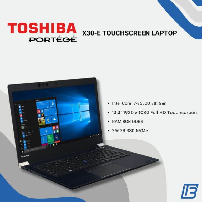 Toshiba Portege X30-E 13.3-inch Touchscreen Laptop Intel i7-8550U 8GB DDR4 256GB SSD Win10 in UK